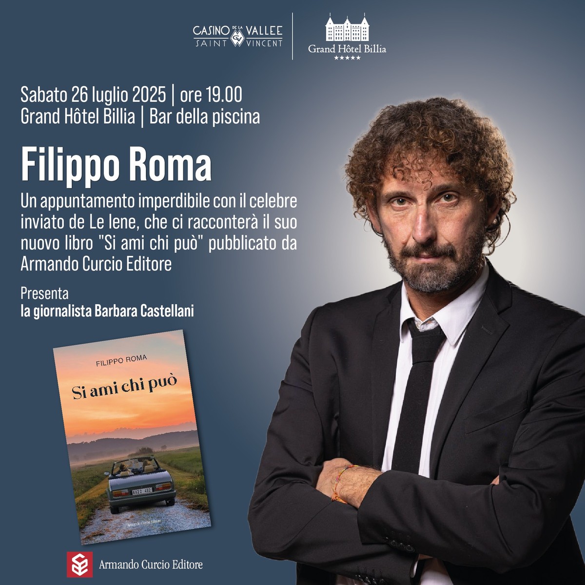 Al G.H. Billia Filippo Roma presenta il suo romanzo e sarà giurato a ...