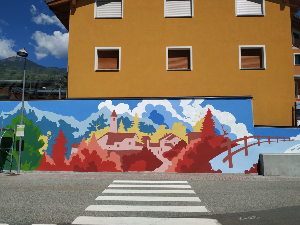 Nus, il murales di Paolo Contoz e Ilario Gianotti fa risplendere l'area ...