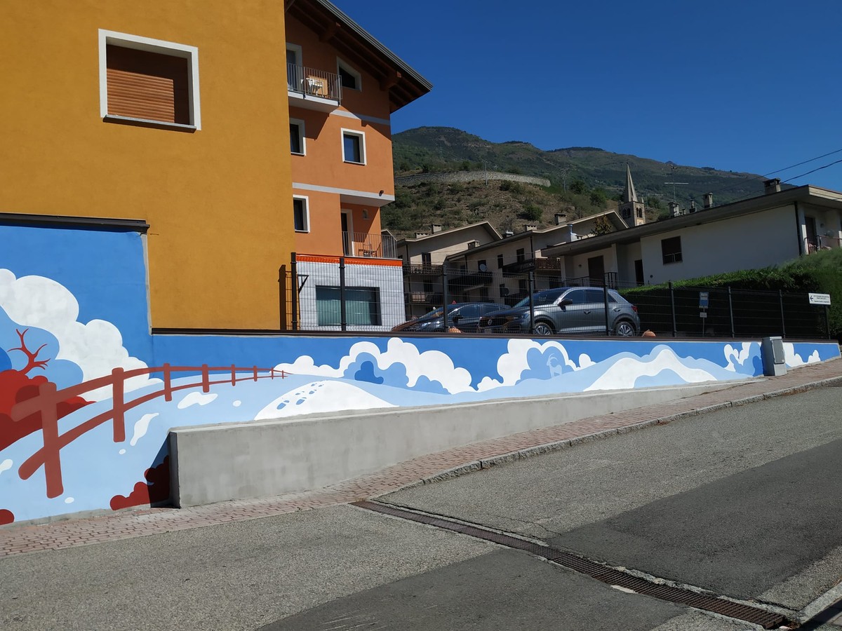 Nus, il murales di Paolo Contoz e Ilario Gianotti fa risplendere l'area ...
