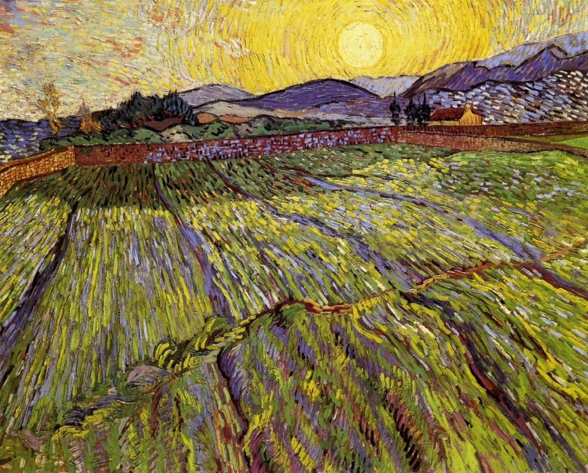 'Campo recintato con sole nascente' -1889 - Vincent van Gogh (1853-1890 ...